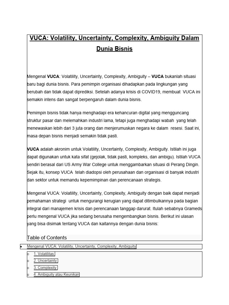 VUCA | PDF