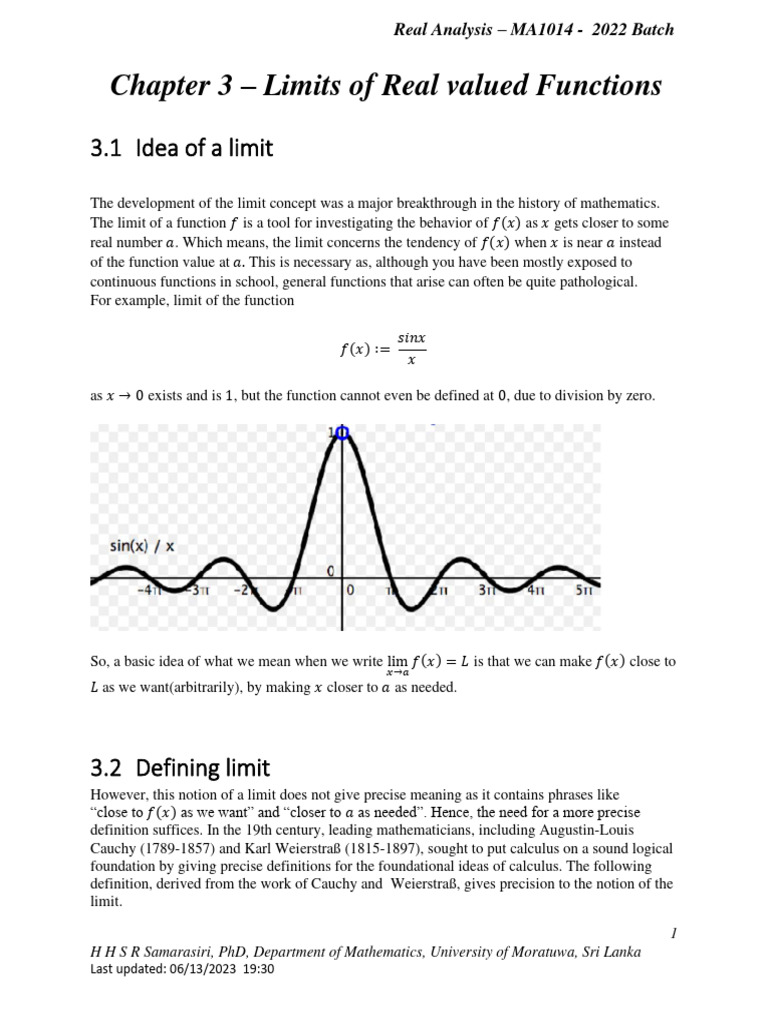 Real Analysis 4 Pdf Limit Mathematics Function Mathematics