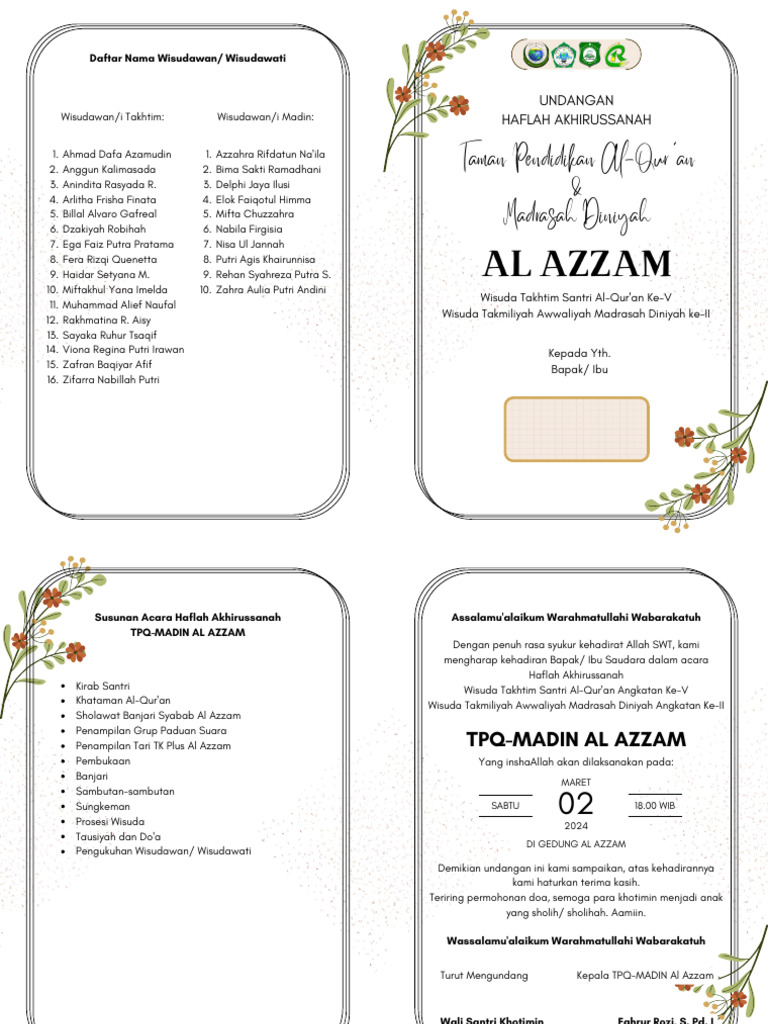 Undangan Wisuda TPQ | PDF