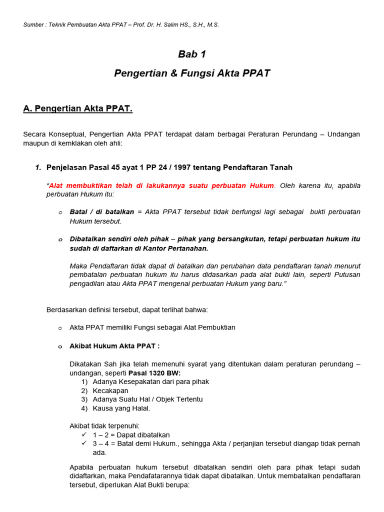 BAB 1 & 2 - Pengantar AKTA PPAT & PPAT | PDF
