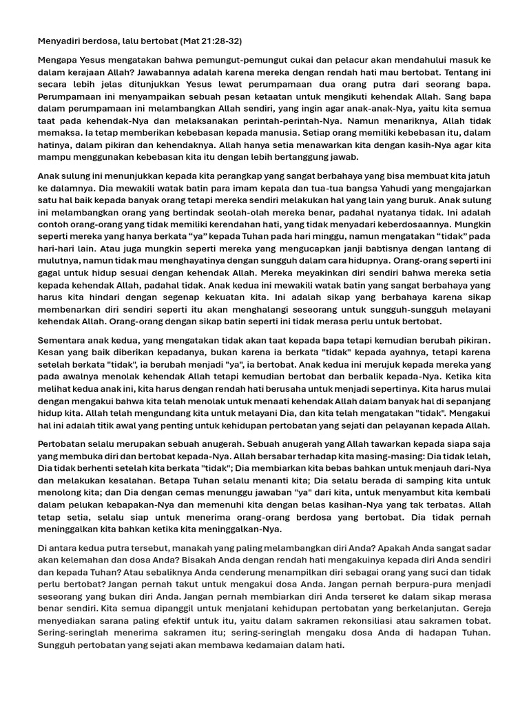 Minggu Biasa XXVI | PDF