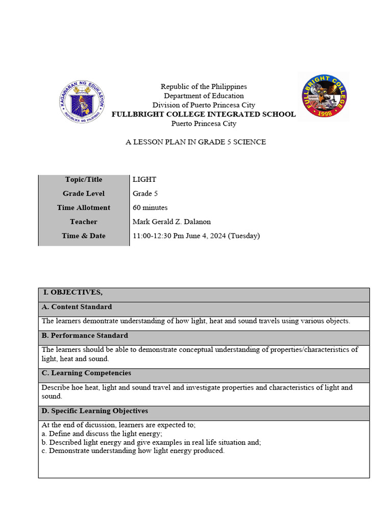 FINAL DLP TSCIEAutosaved Autosaved | PDF | Electromagnetic Spectrum ...