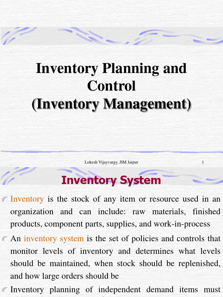 Invertory management | PDF | Inventory | Business Economics