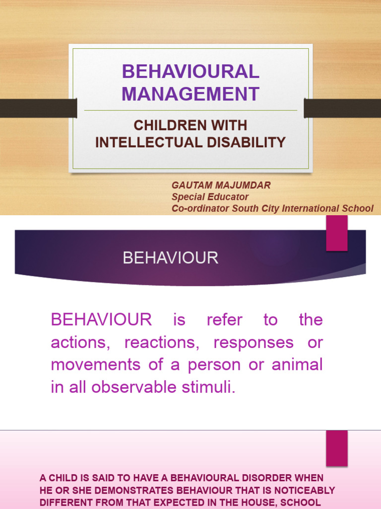 Behavioural Management For Children With Intellectual Disability | PDF ...