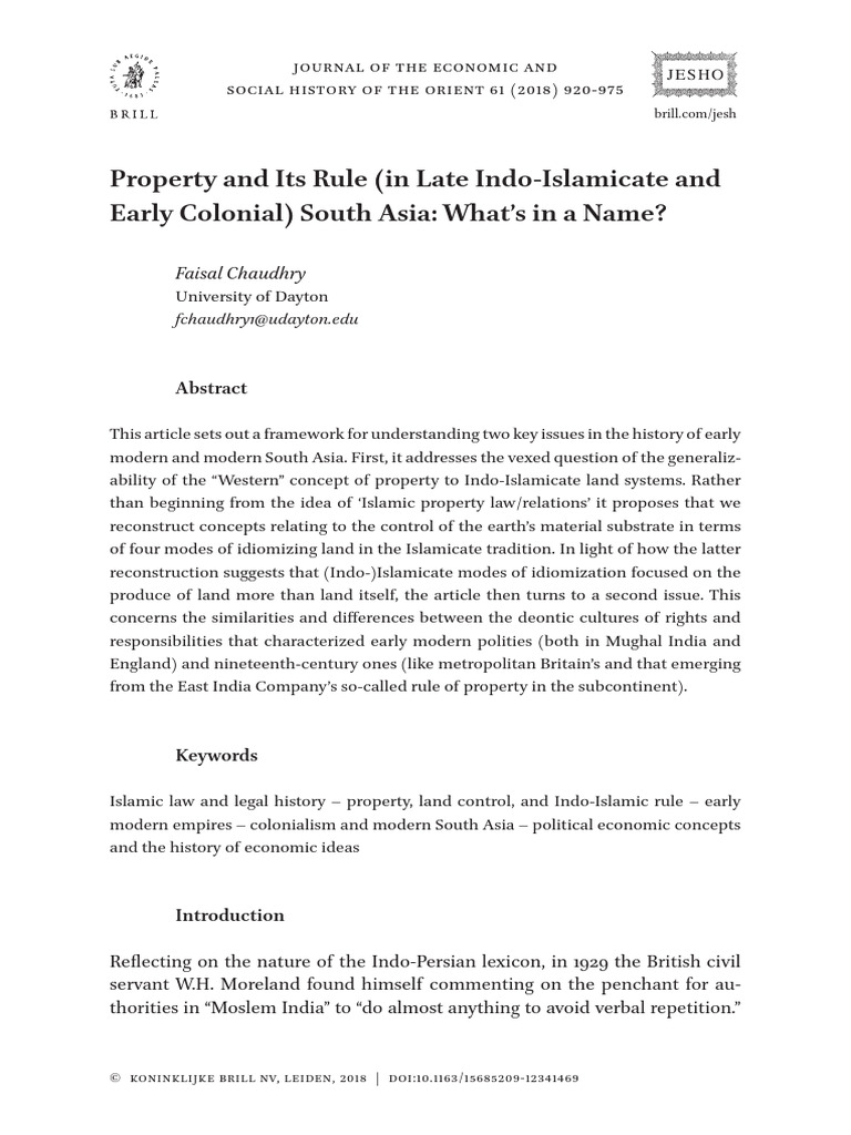 Property Concepts in Colonial South Asia | PDF | Property | Sharia