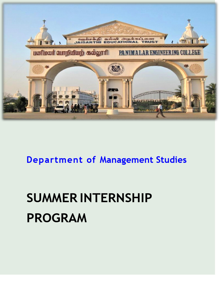 Summer Internship Program Overview | PDF
