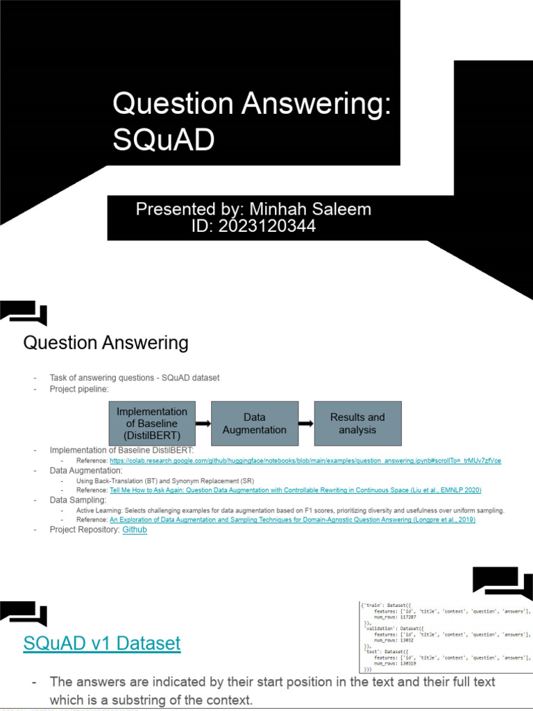 NLP Project - QA Final Presentation | PDF | Sampling (Statistics) | Computational Neuroscience