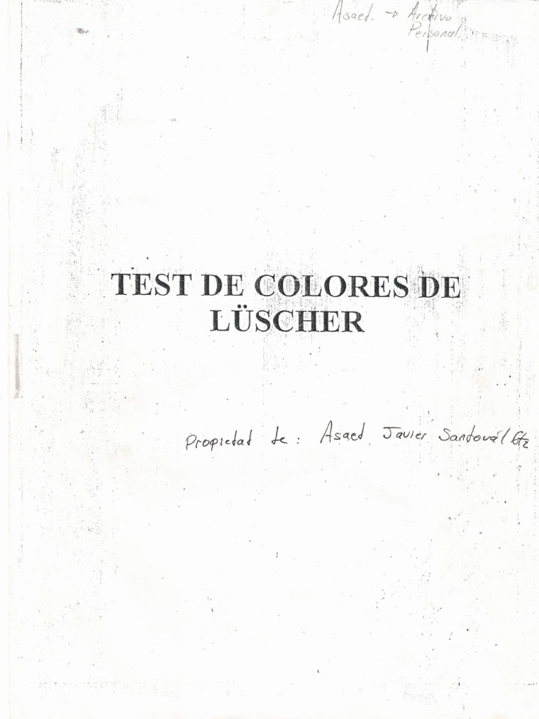 Test de Colores de Luscher | PDF