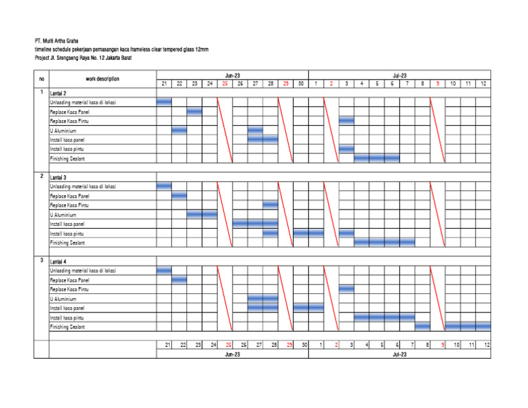 Frameless Glass Installation Schedule | PDF