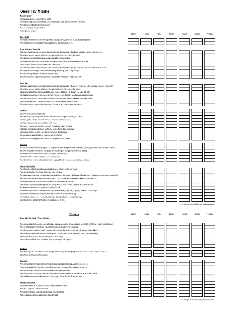 Contoh To Do List Harian Outlet | PDF