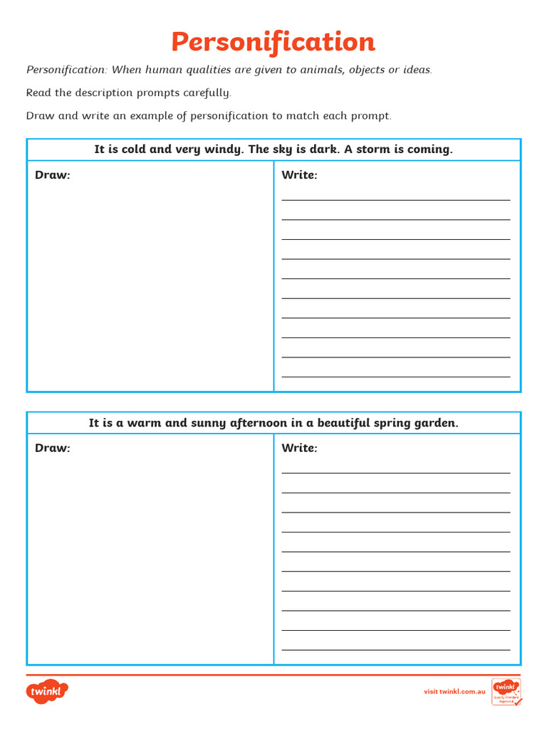 Personification Prompts for Kids | PDF