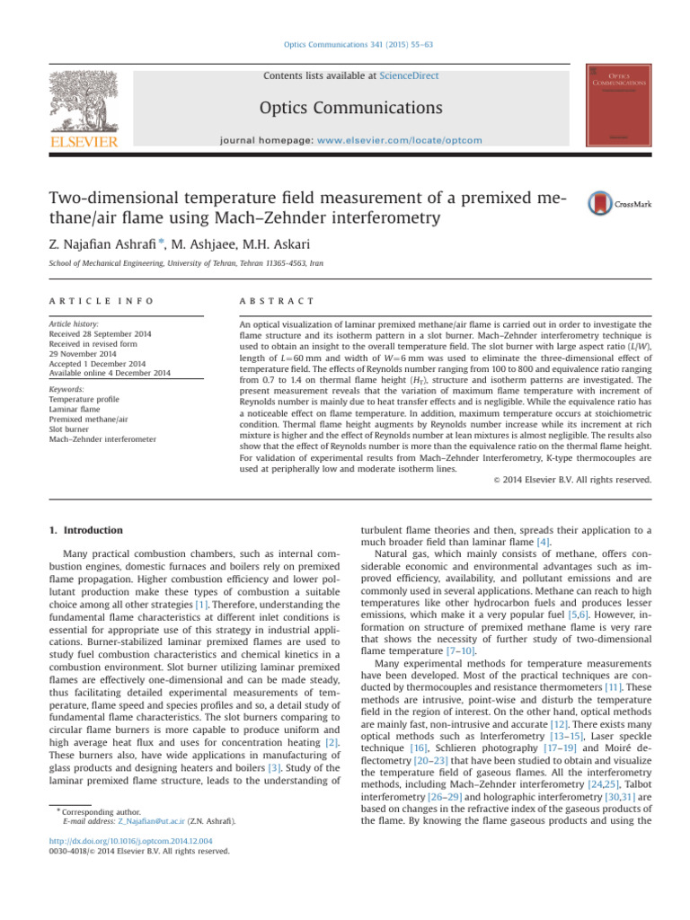Ashrafi-Two-dimensional Temperature Field Measurement of A Premixed Methane-Air Flame Using Mach ...