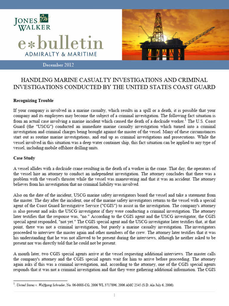 December 2012 Maritime EBulletin 2 | PDF | Fifth Amendment To The ...