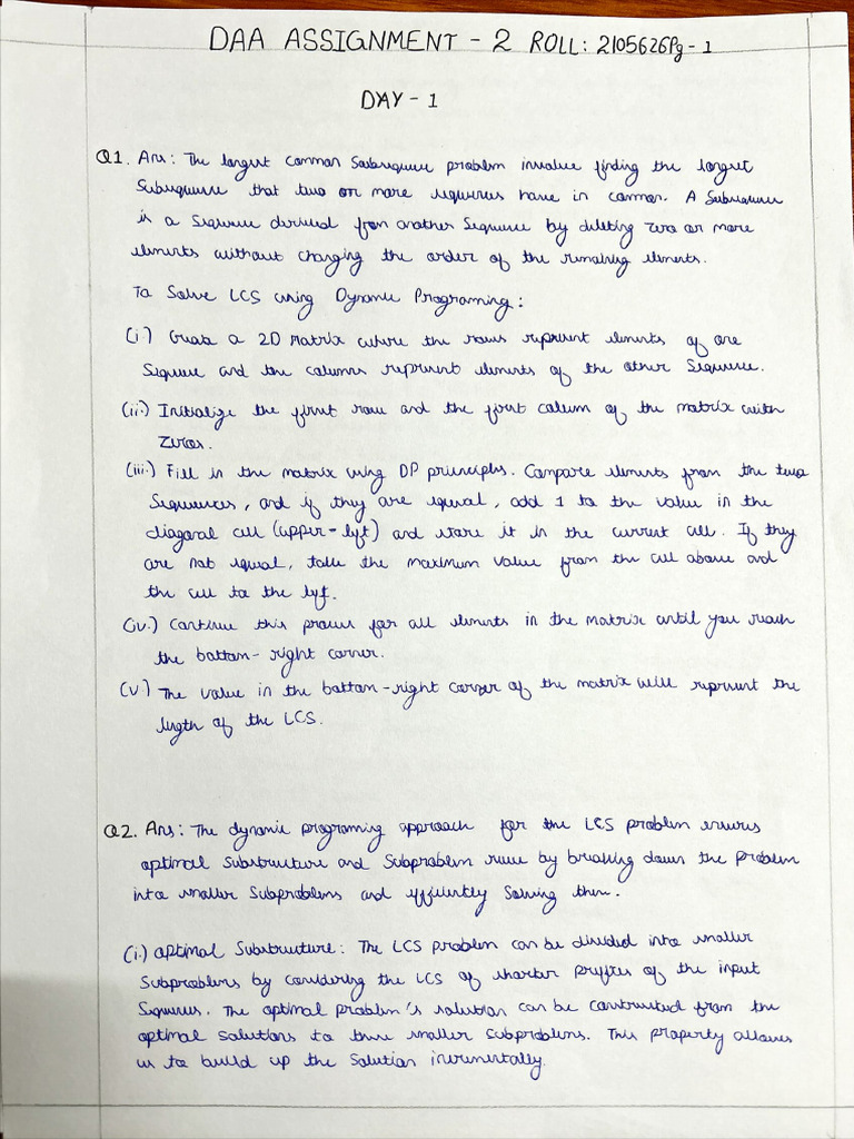 DAA Assignment2 | PDF