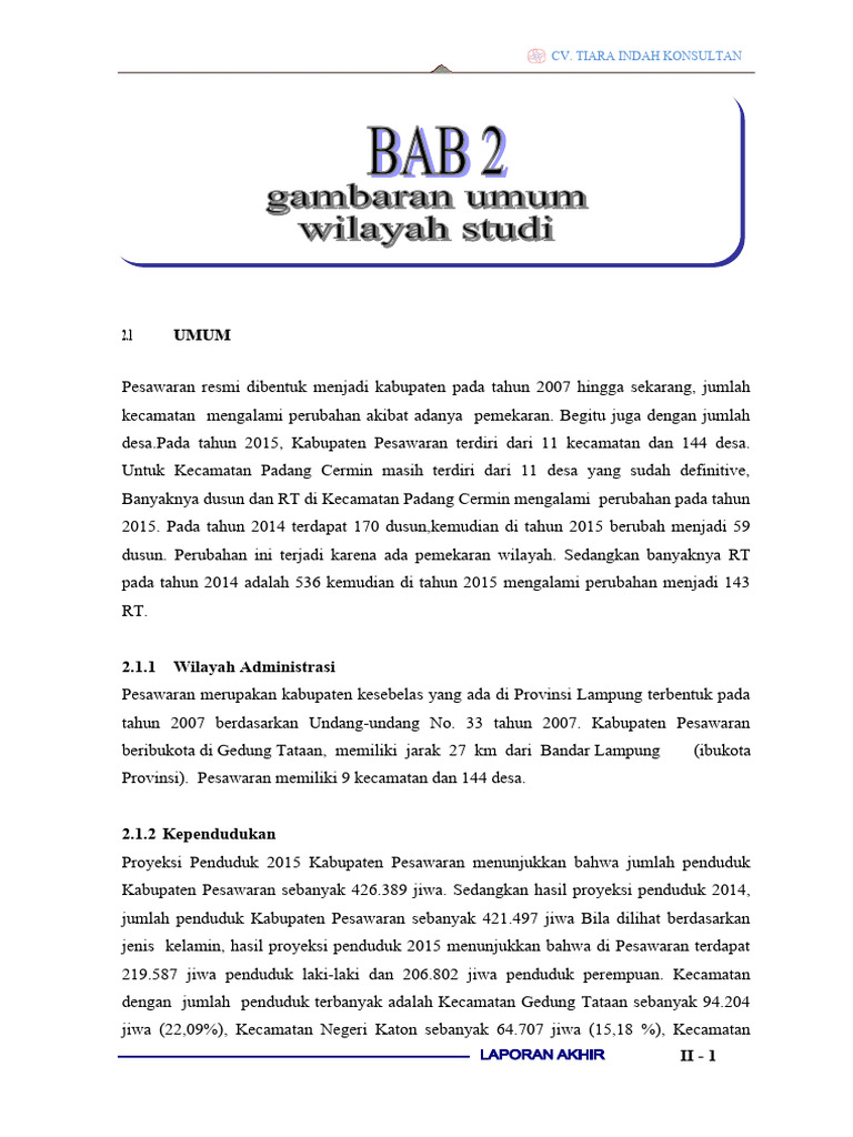 Bab 2 Gambaran Wilayah | PDF