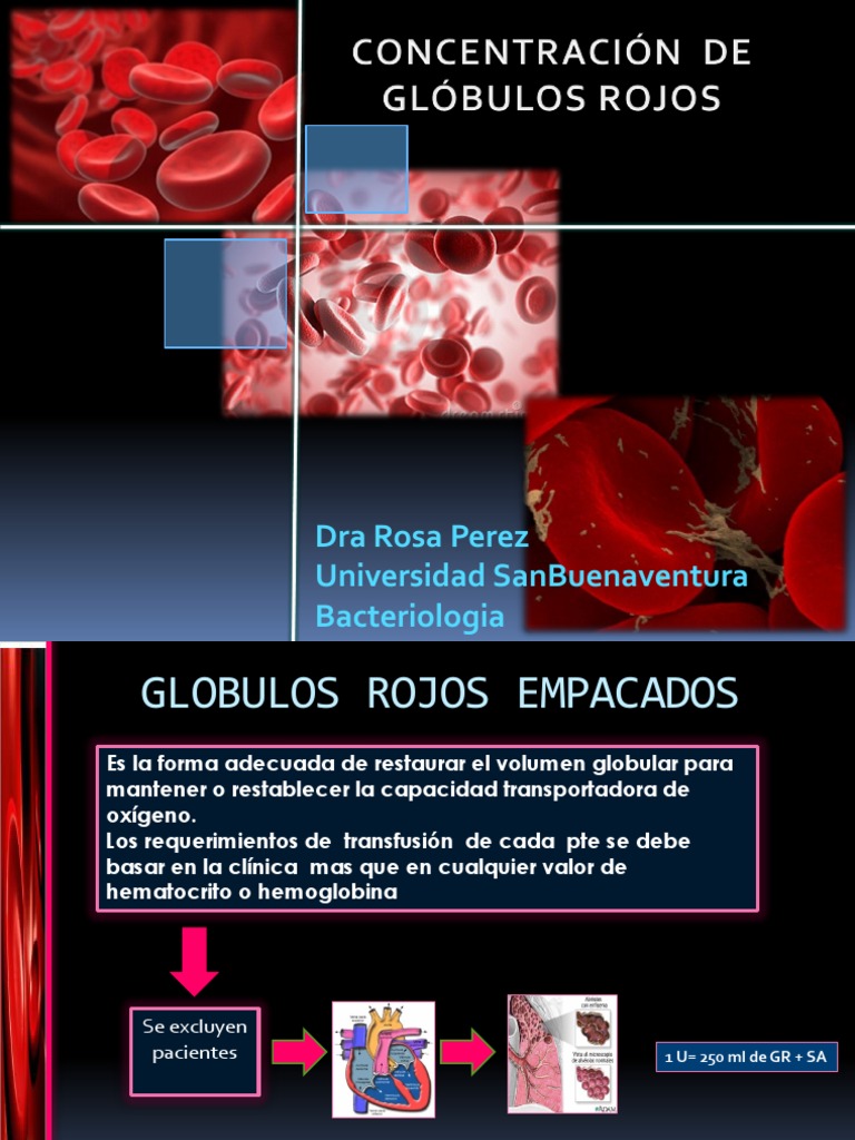 Concentrado de Globulos Rojos | PDF | Glóbulo rojo | Transfusión de sangre