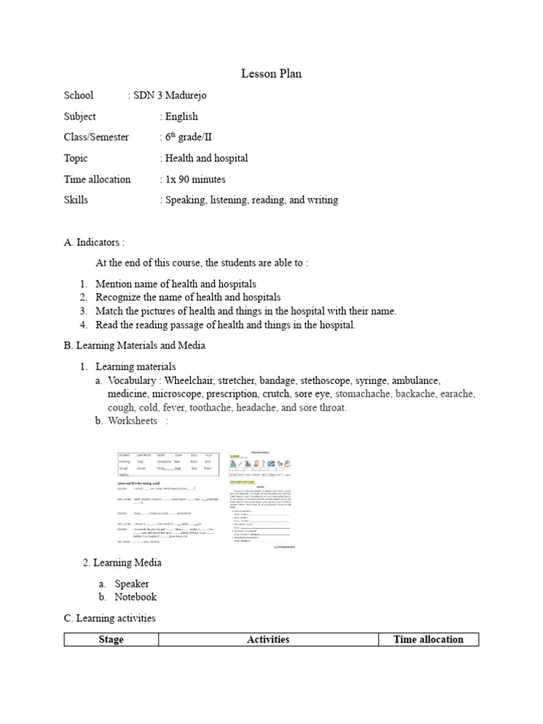 LESSON PLAN_TEACHING PRIMARY SCHOOL STUDENTS | PDF