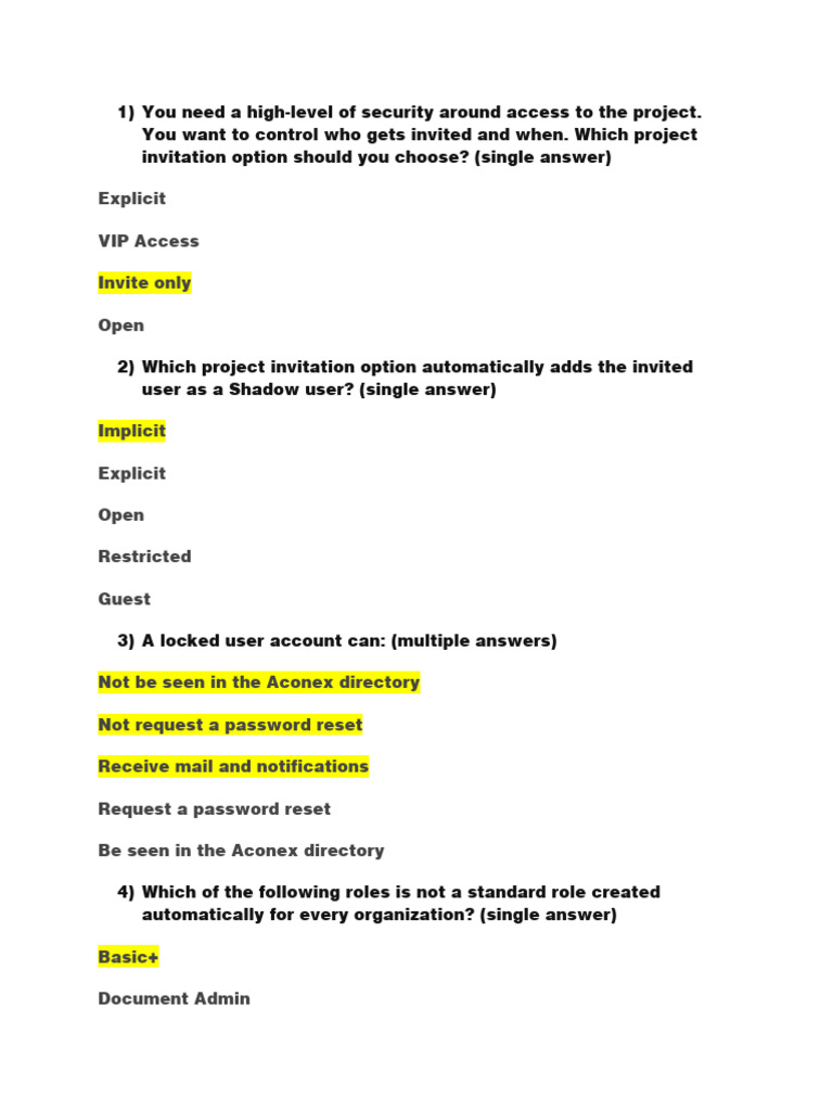Aconex Project Access and User Roles Guide | PDF | Password | User ...