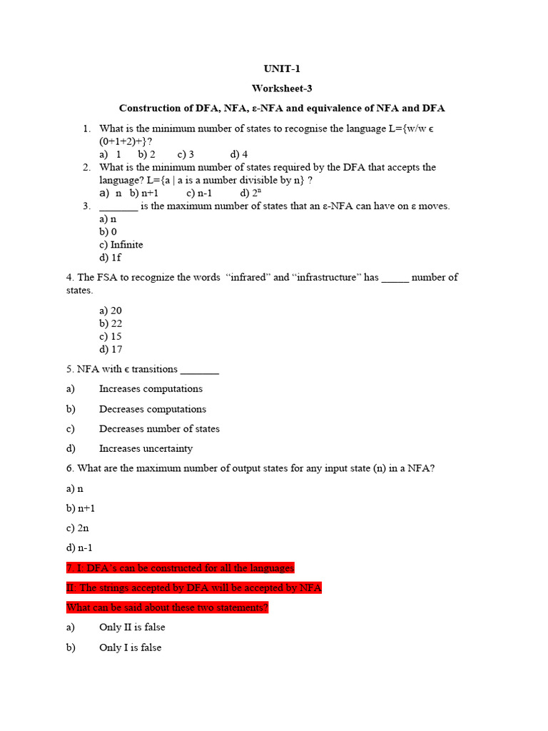 DFA, NFA, and ε-NFA Construction Guide | PDF | Theoretical Computer ...