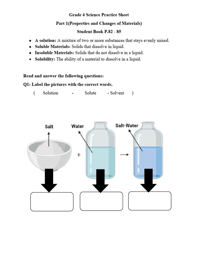 End of T2 Science Practice Sheet | Download Free PDF | Solubility | Planets