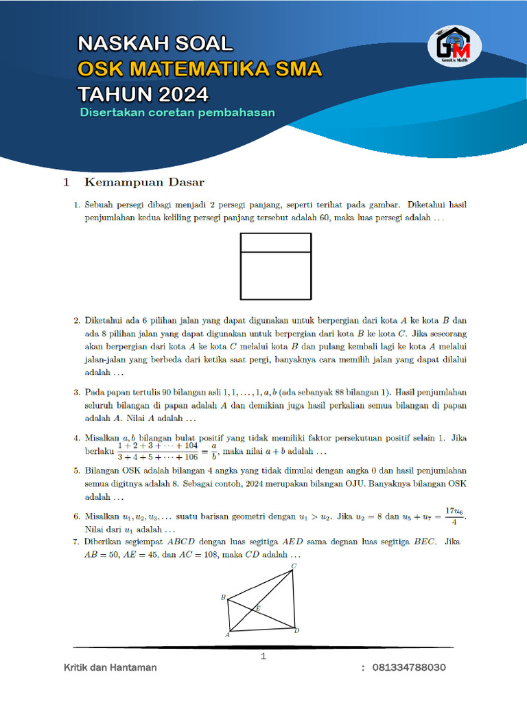 SOAL + Solusi OSK 2024 | PDF