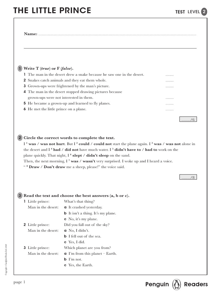 PR The Little Prince Test2 | PDF | The Little Prince