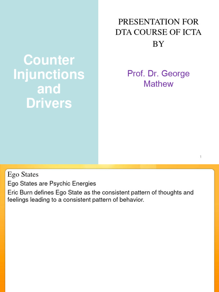 Counter injunctionsAndDrivers | PDF | Thought | Psychological Concepts