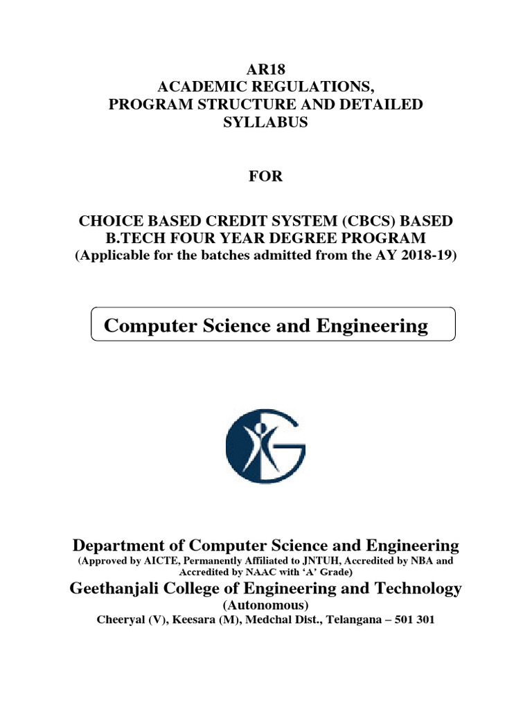 JNTU Subject Outlines | PDF | Computer Programming | Computing