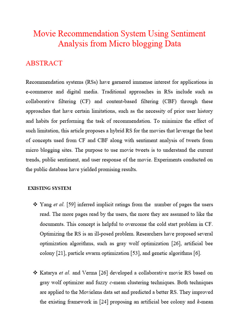 Movie Recommendation System Using Sentiment Analysis From Microblogging ...