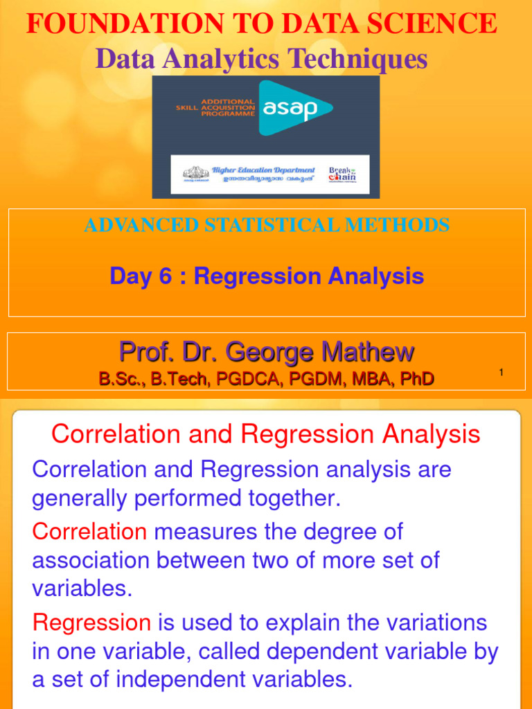 6 ASAP Advanced Statistics-Regression | PDF | Regression Analysis ...