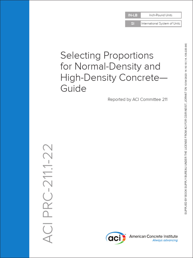 ACI PRC 211.1-22 | PDF | Concrete | Cement
