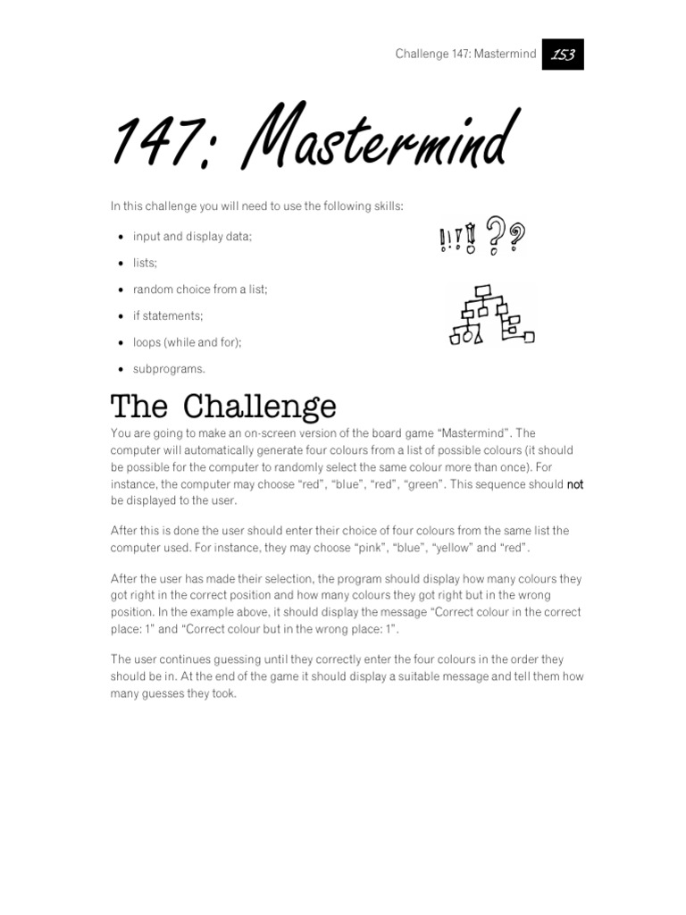Challenge 147 Mastermind | Download Free PDF | Computer Engineering | Software Engineering