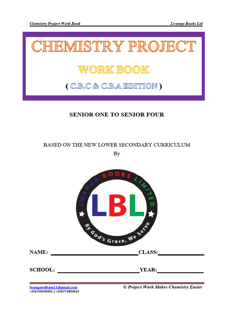 Senior Chemistry Project Work Guide | PDF | Learning | Curriculum
