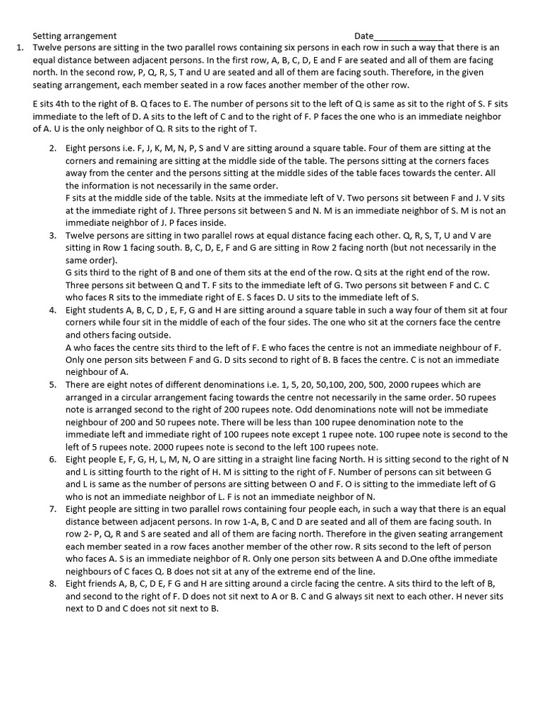 Setting Arrangemant 14052024 | PDF