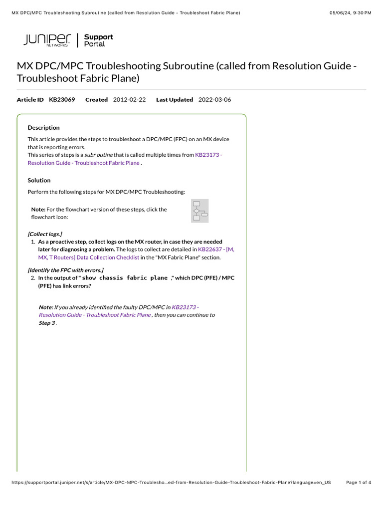 MX DPC:MPC Troubleshooting Subroutine (called from Resolution Guide ... MX DPC:MPC Troubleshooting Subroutine (called from Resolution Guide ...