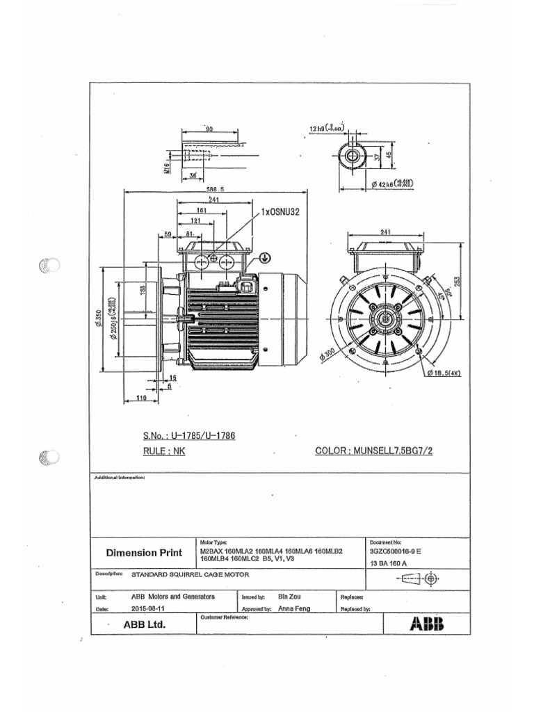 Auxilary Blower Dimensional Drawing for Vessel | PDF