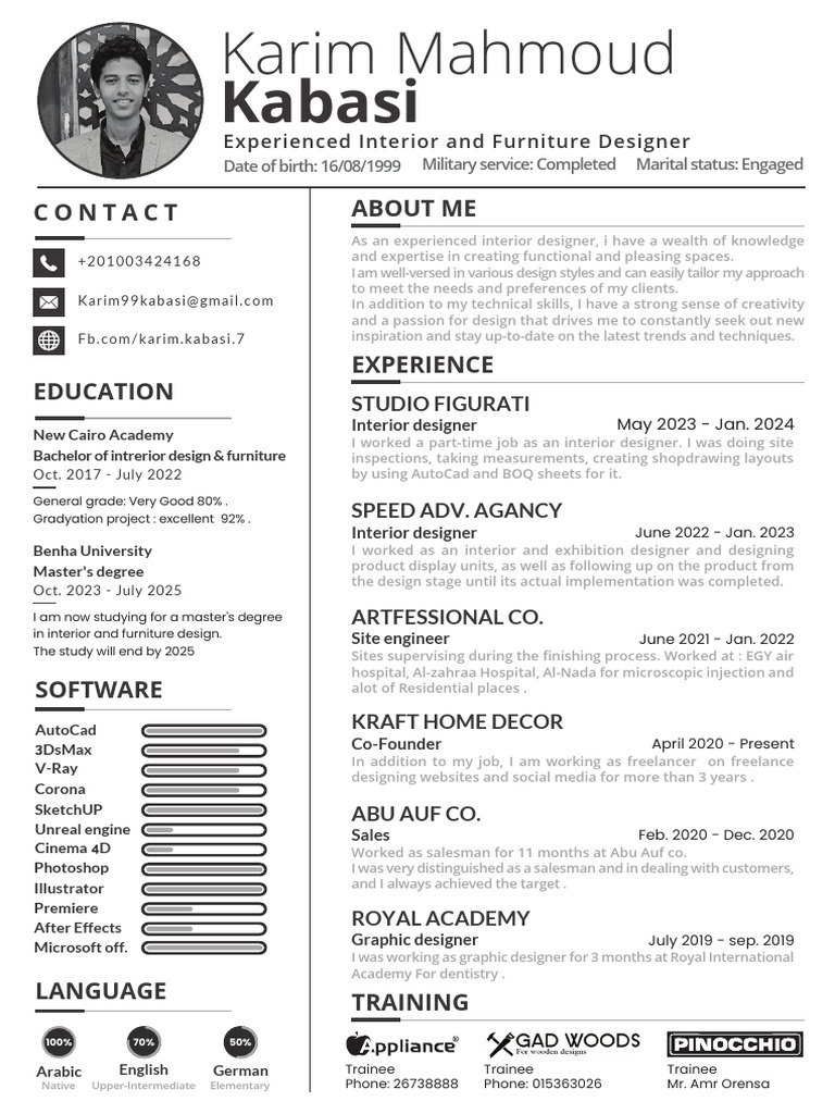 Karim Kabasi cv (1) | PDF | Interior Design | Design