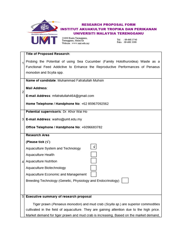 Template Proposal AKUATROP-UMT | PDF | Fat | Polyunsaturated Fat