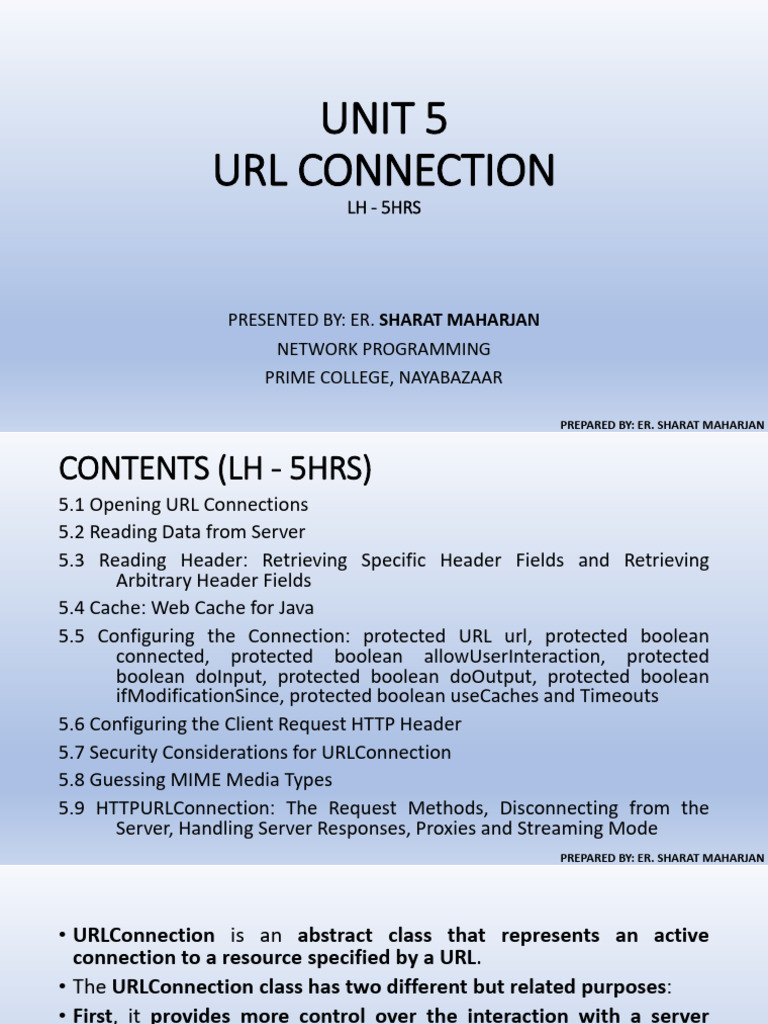 Unit 5 Url Connection | PDF | Web Server | Internet & Web