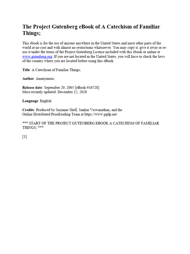 A Catechism of Familiar Things | PDF | Weaving | Carpet