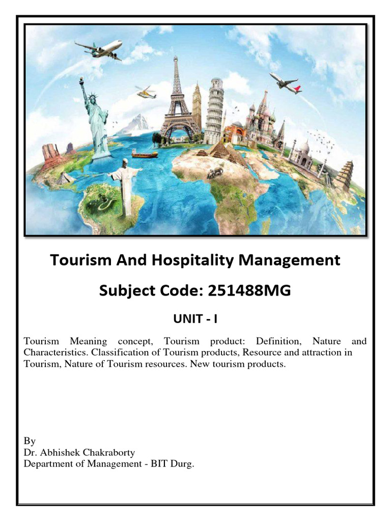 Unit I - Tourism & Hospitality Management 251488MG-1 | PDF | Tourism ...