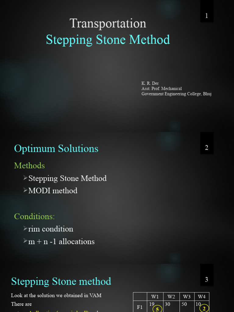 Stepping Stone Method | Download Free PDF | Applied Mathematics | Algorithms