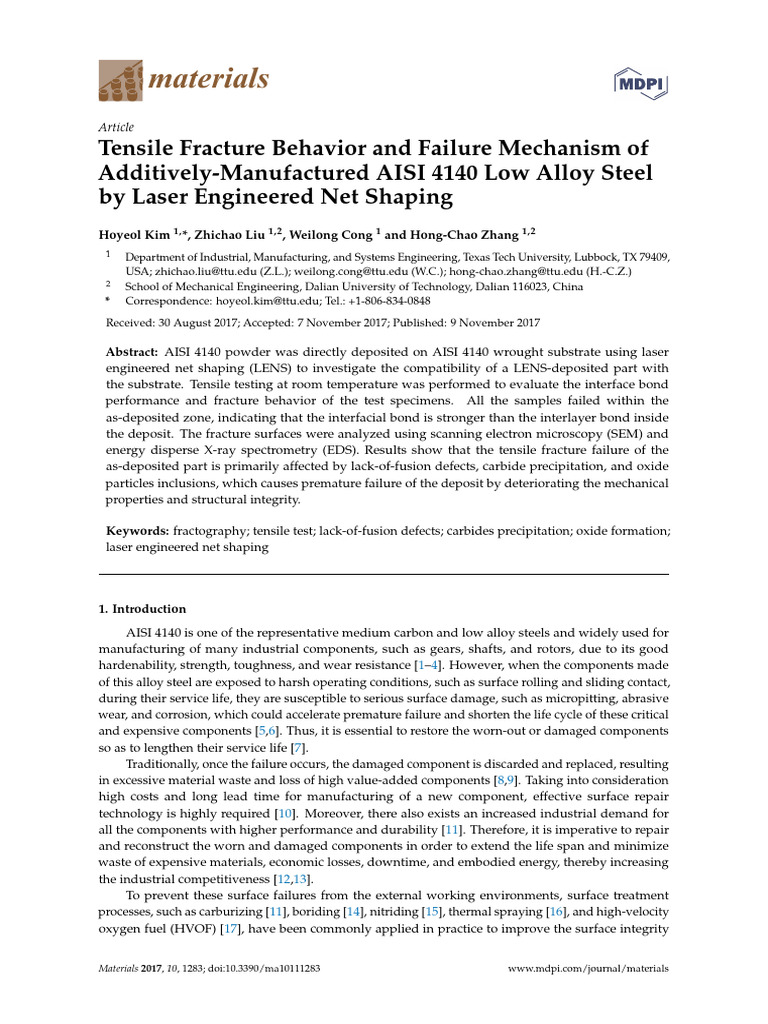 Tensile Fracture Behavior and Failure Mechanism Of | Download Free PDF ...