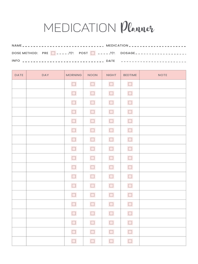 Medication Planner 2 | PDF