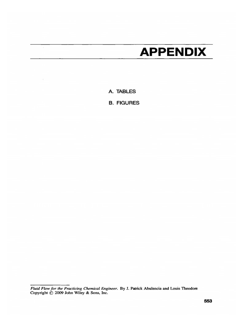 Fluid Flow For The Practicing Chemical Engineer - 2009 - Abulencia - Appendix | PDF | Viscosity ...