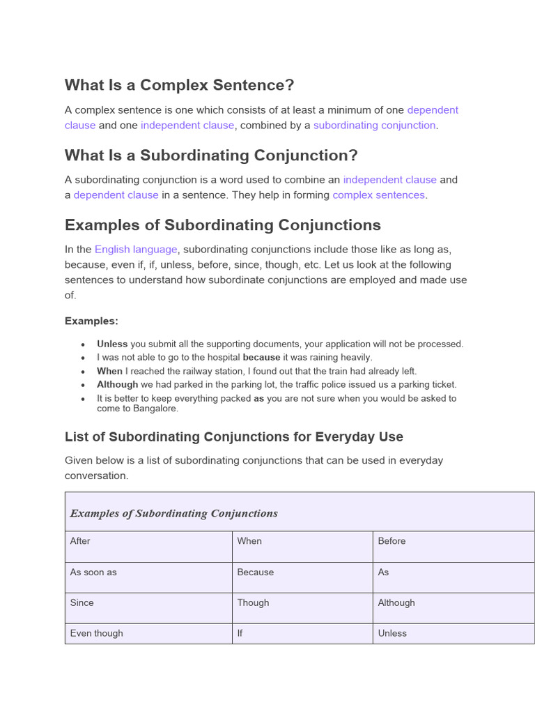 Complex sentence | PDF | Sentence (Linguistics) | Syntax