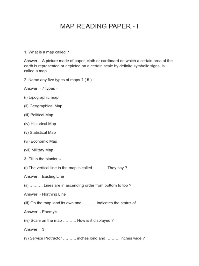 Map Reading Paper - ! | PDF | Compass | Navigation