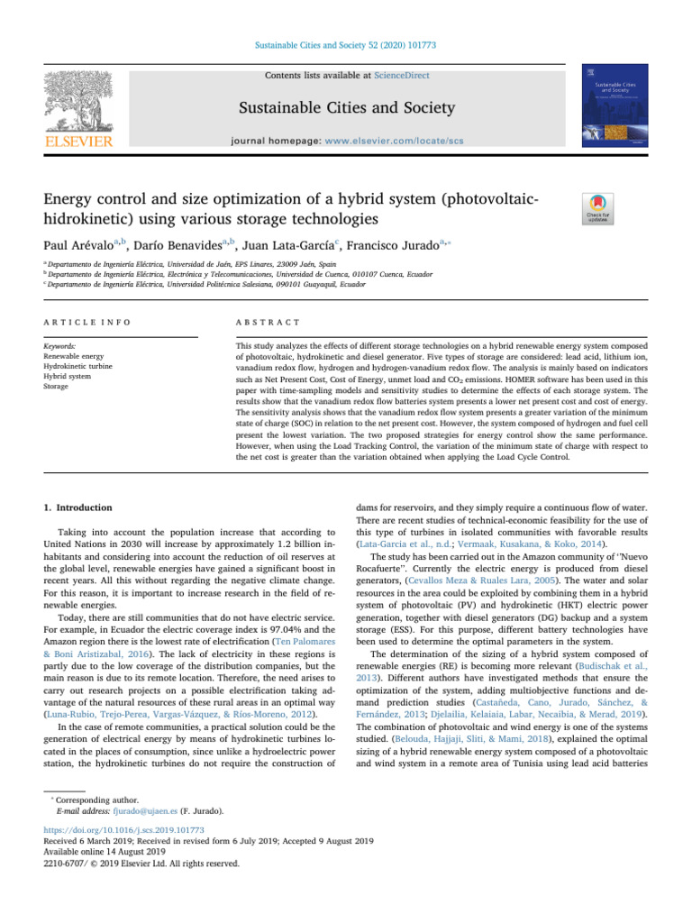 Energy Control and Size Optimization of A Hybrid System - 2020 ...