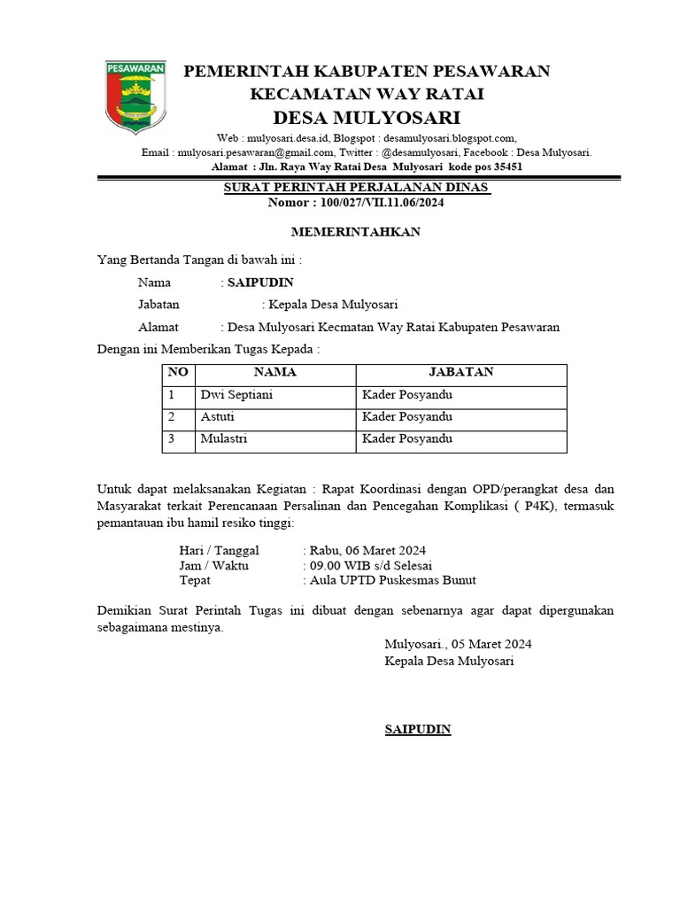 Contoh_SPT_Desa[1] | PDF