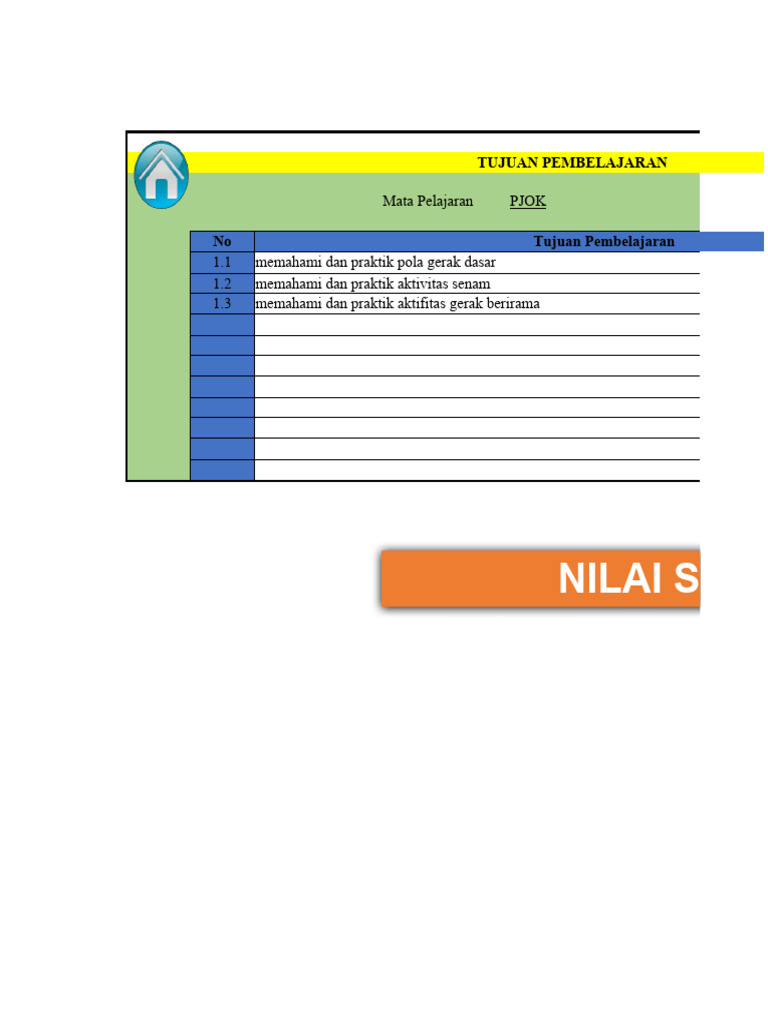 Nilai PJOK 1 PAS Ganjil 2023 | PDF